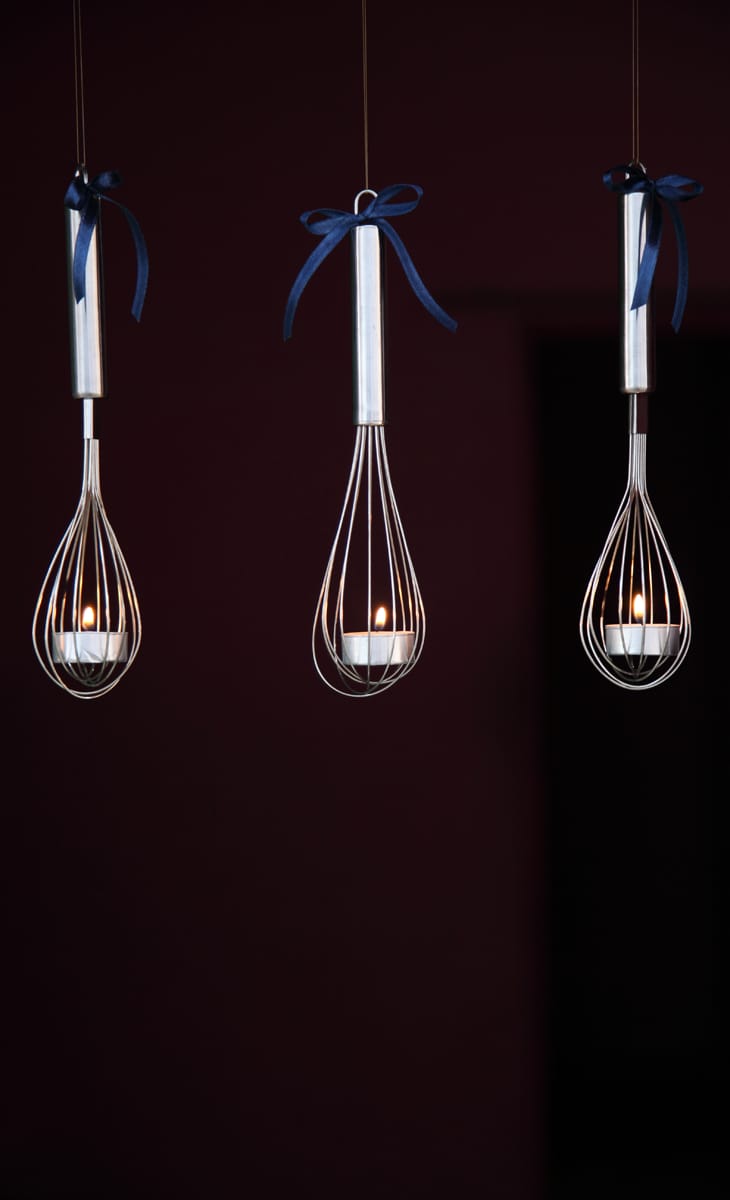 DIY hanging whisk tea light candle holder votive | party decor
